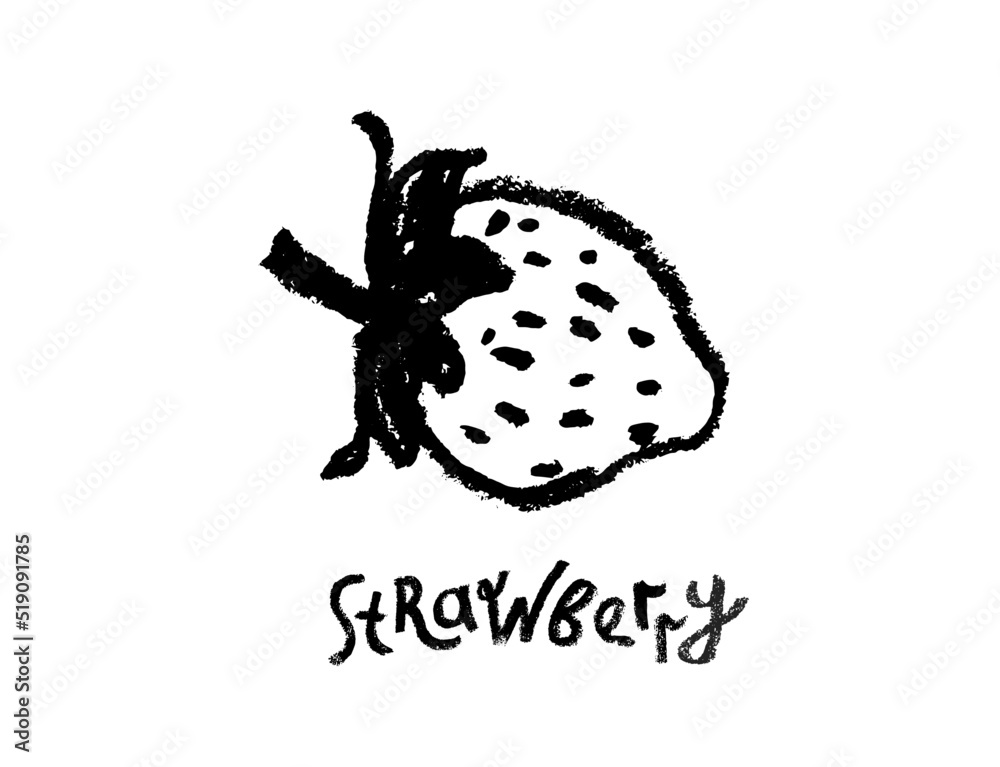 Vector Strawberry drawing isolated. Black hand drawn strawberries ...