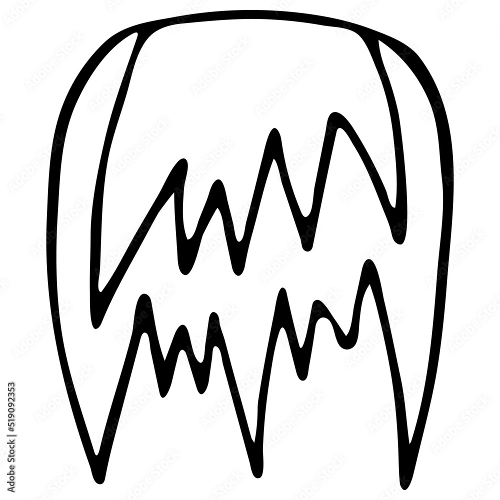 Hand Drawn Black and White Doodle Rocket Fire Isolated on White ...