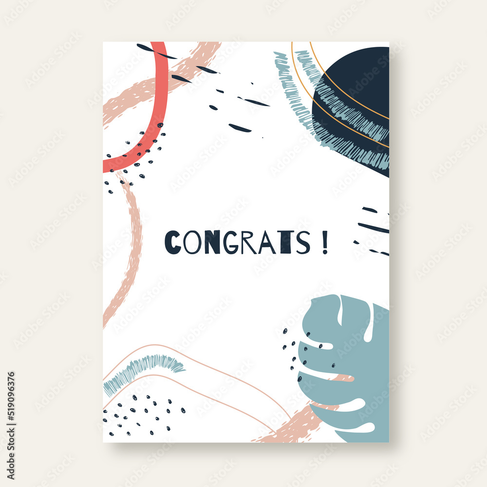 Congratulations card. Congrats postcar. You Did It. Celebration ...