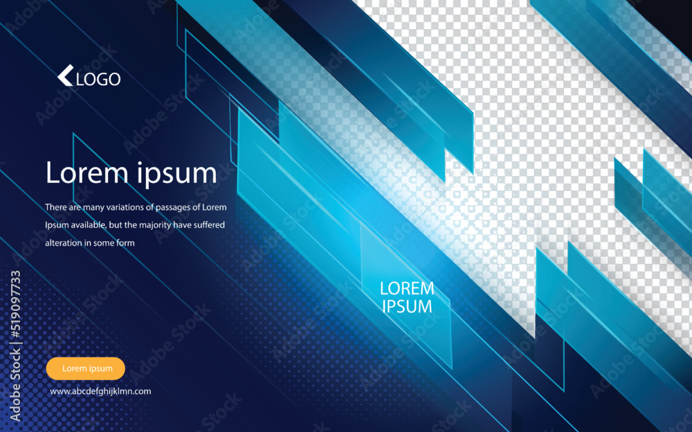 Modern abstract banner design. Blue box Vector shape background ...