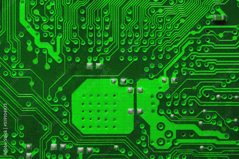 Green Circuit board, electronic computer hardware technology ...