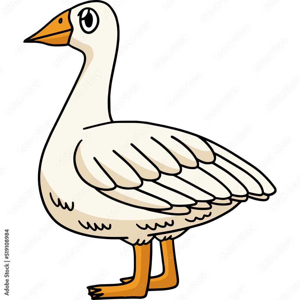 Goose Animal Cartoon Colored Clipart Illustration Stock Vector | Adobe ...