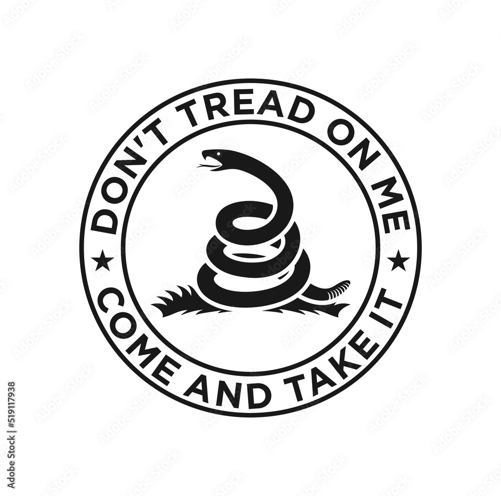 Emblem of US, with Snake Illustration and word : Don't Tread on Me ...