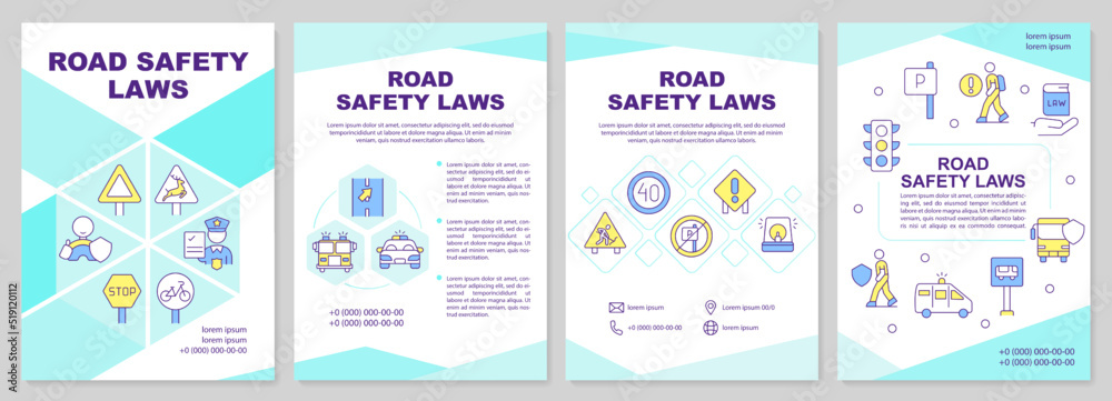 Road safety laws brochure template. Driving regulations. Leaflet design ...