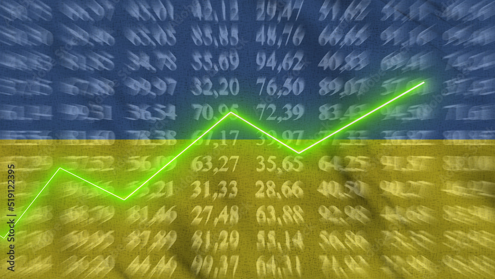 Ukraine financial growth, Economic growth, Up arrow in the chart ...