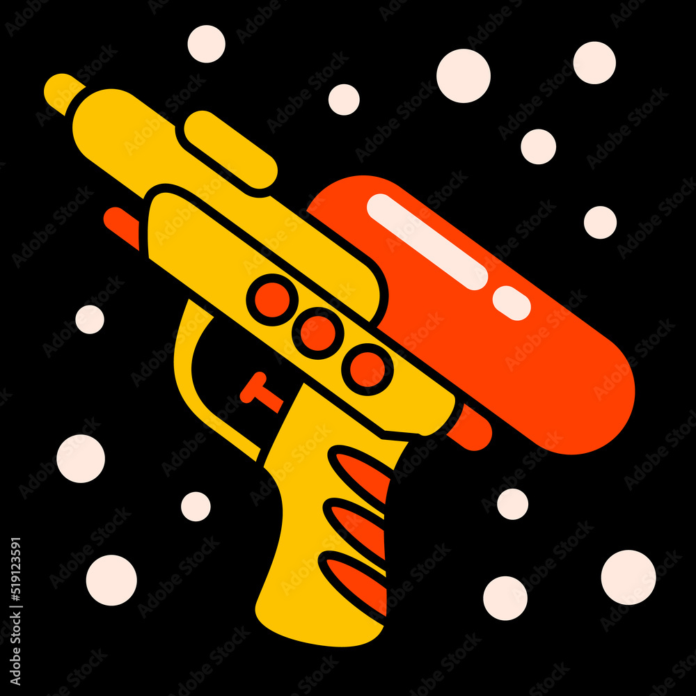 Cartoon vector funny cute Comic characters, water toy gun. Stock Vector ...