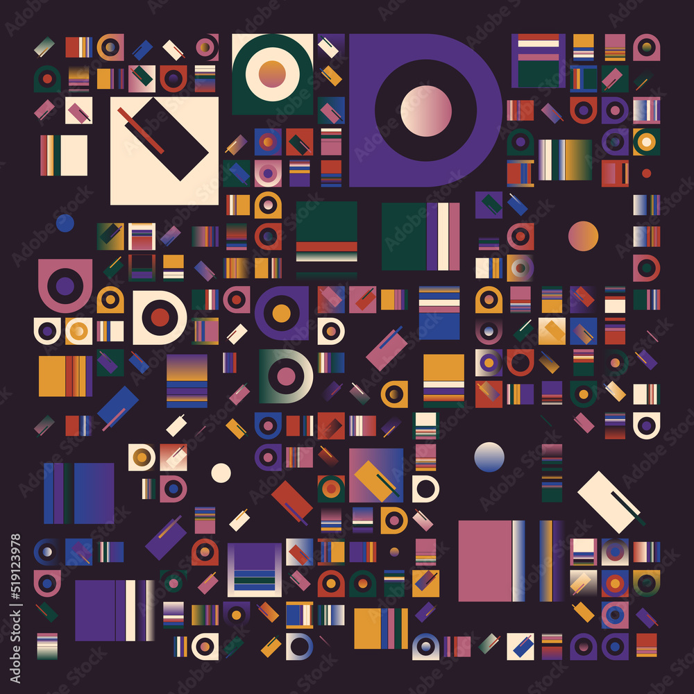Digital Collage Graphics Pattern Made With Generative Art Elements And ...