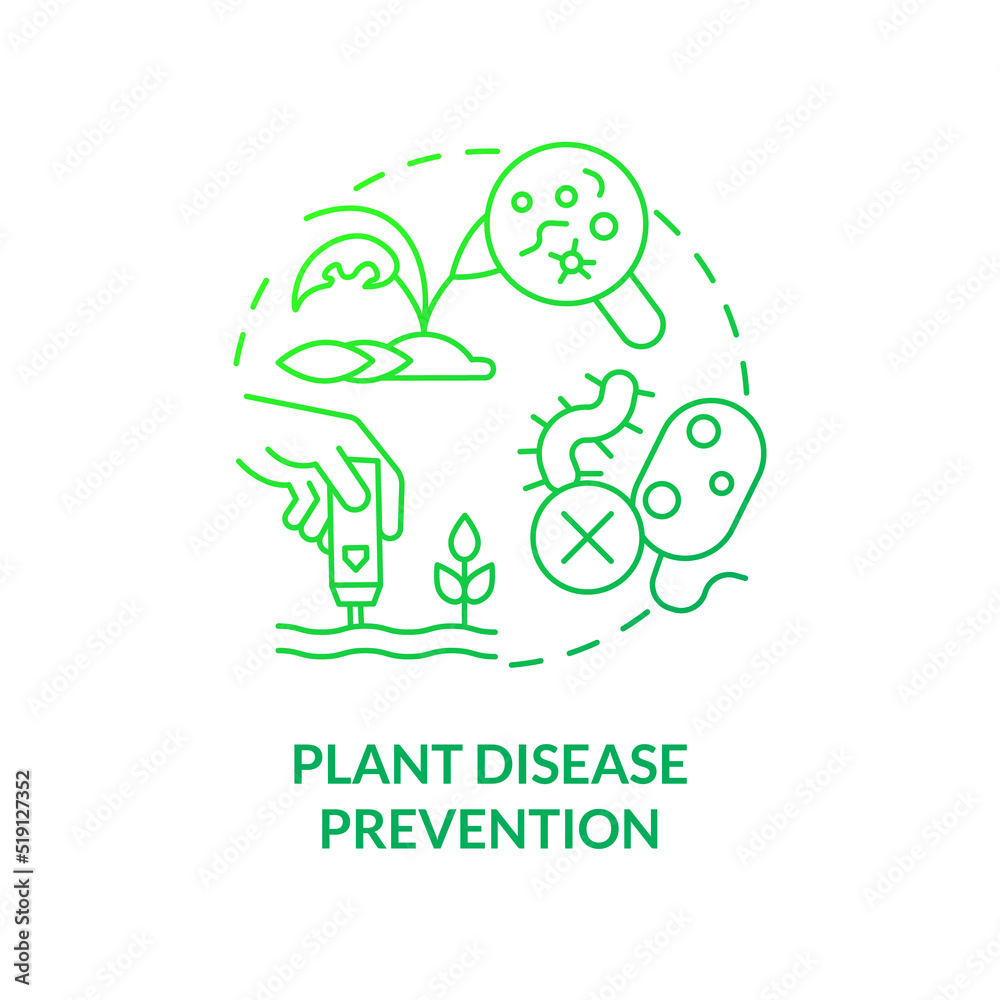 Plant disease prevention green gradient concept icon. Microorganisms ... Plant disease prevention green gradient concept icon. Microorganisms ...
