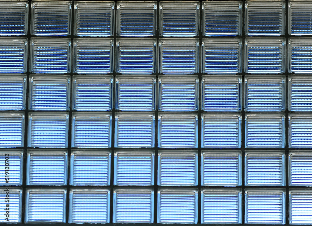 Muro de pavés. Pared realizada con bloques de vidrio prefabricados ...