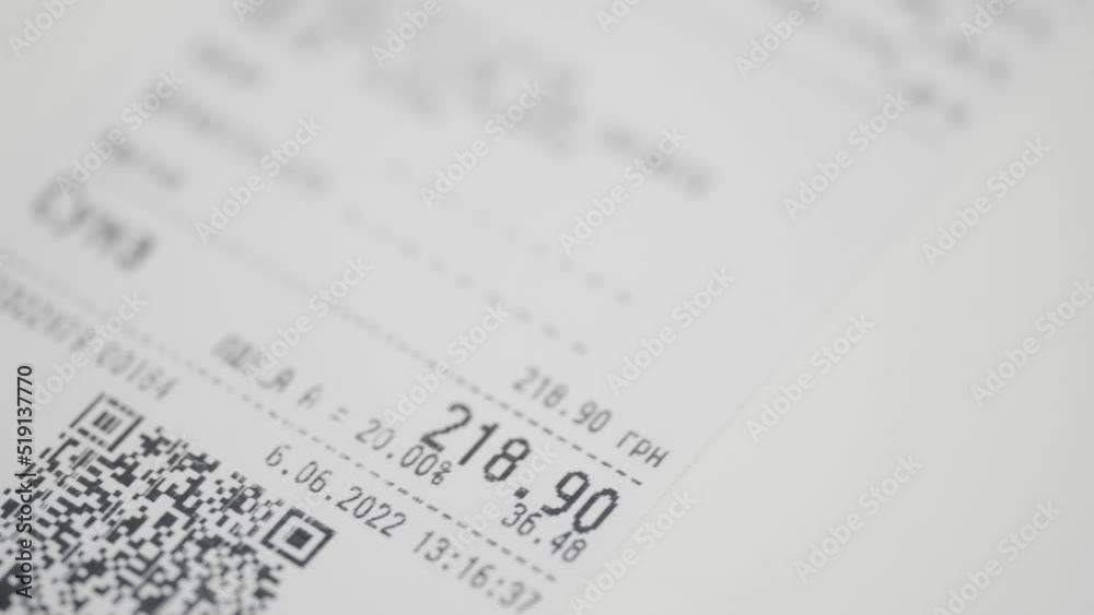 Supermarket shopping bill. Supermarket receipt from the cash register ...