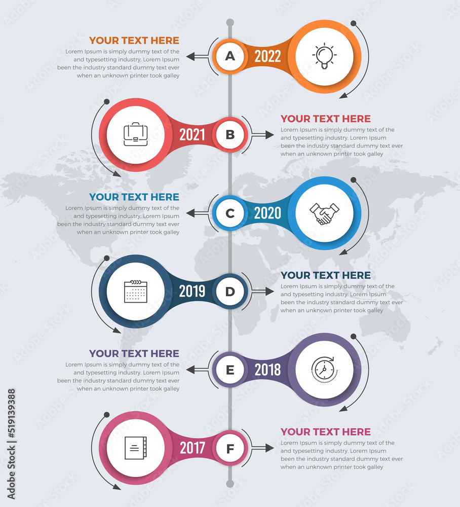 Modern Vertical Timeline Infographics Stock Vector | Adobe Stock