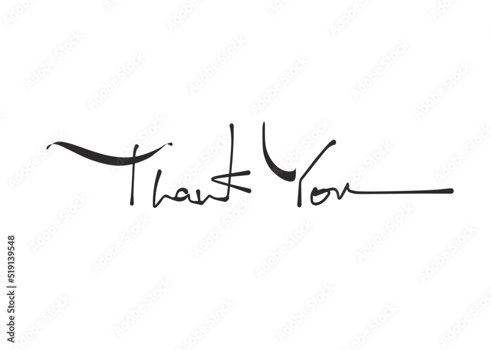 Thank you,lettering,vector,hand written,black ink Stock Vector | Adobe ...