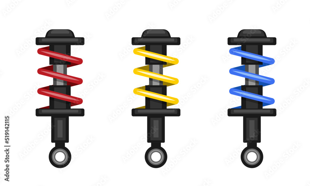 Strut. Shock absorber. Rear shock absorber. Vector realistic clipart ...