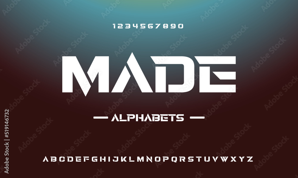 MADE Modern Bold Font. Regular Italic Number Typography urban style ...