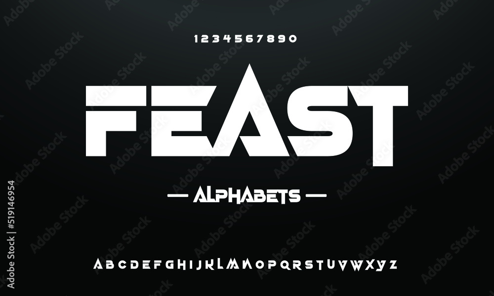 FEAST Modern Bold Font. Regular Italic Number Typography urban style ...