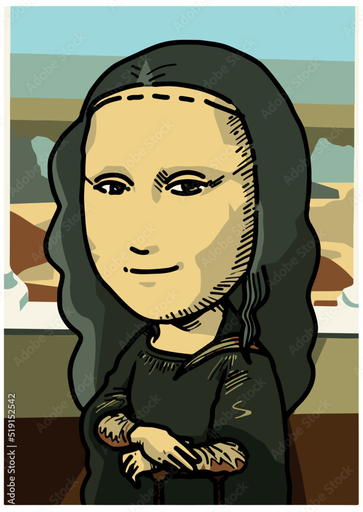 Cute Mona Lisa Cute cartoon style Vector Stock Vector | Adobe Stock Cute Mona Lisa Cute cartoon style Vector Stock Vector | Adobe Stock