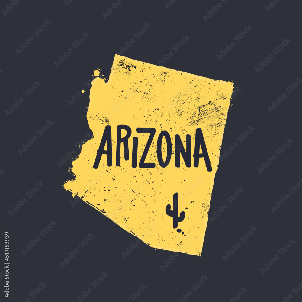 Textured Arizona state map vector illustration Stock Vector | Adobe Stock