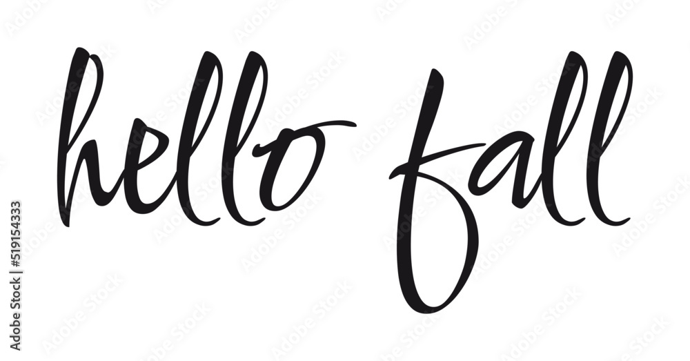 Hello fall Vector ink lettering. Modern calligraphy style. Stock Vector ...