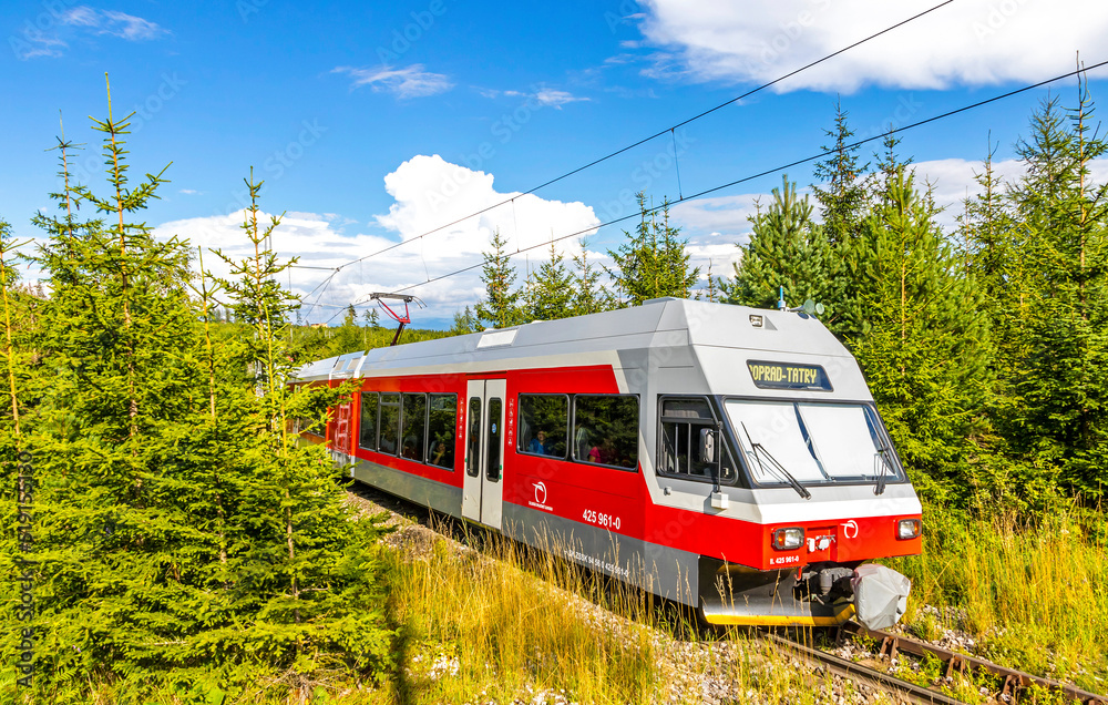 High Tatras, Slovakia - July 2018: Tatra Electric Railways (TEZ-TER ...
