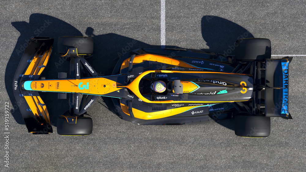 McLaren F1 car top view 3D illustration, 25 Jul, 2022, Sao Paulo ...