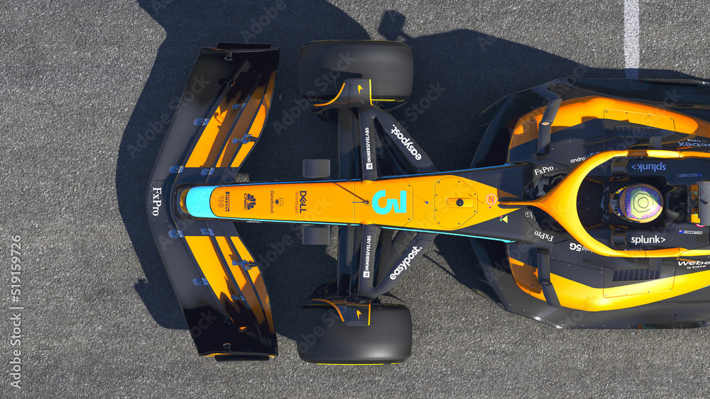 McLaren F1 car top view 3D illustration, 25 Jul, 2022, Sao Paulo ...
