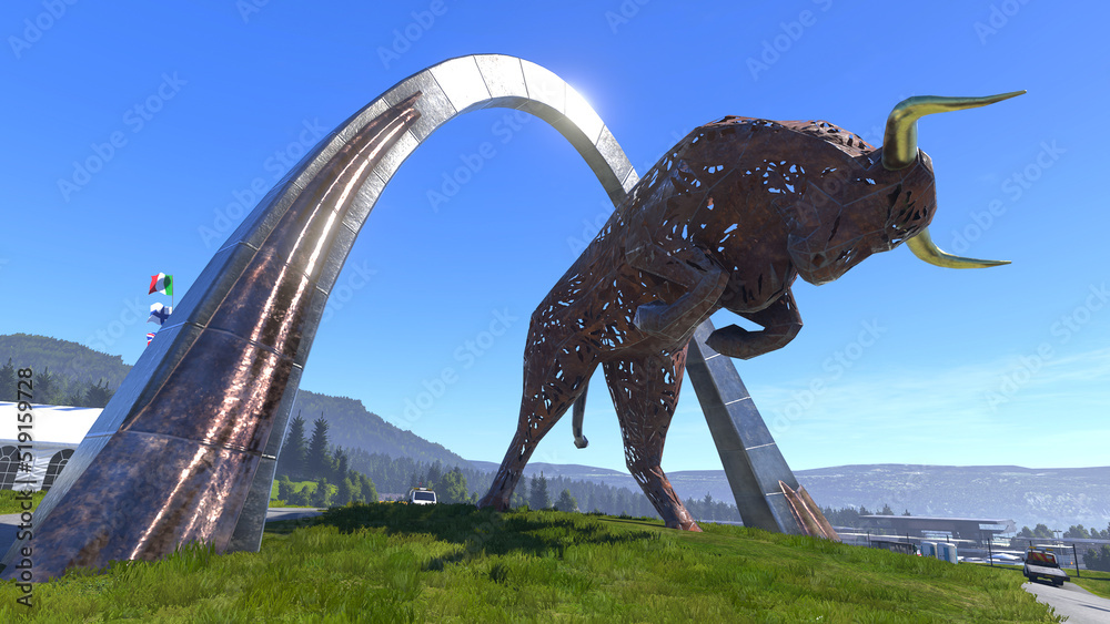 Red Bull Ring track simbol 3D illustration, 25 Jul, 2022, Sao Paulo ...