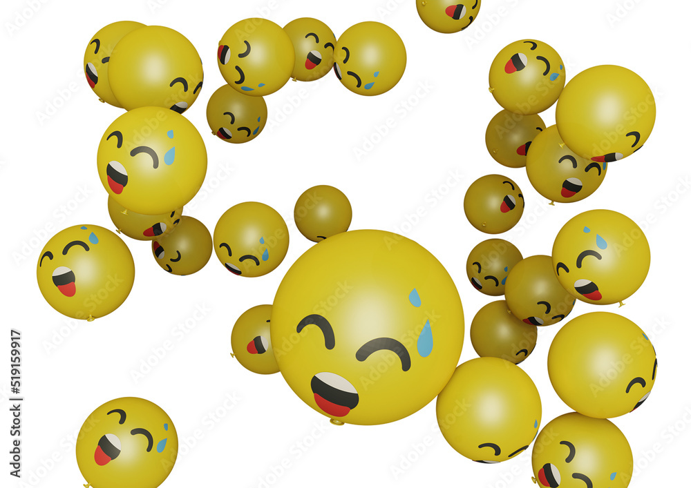 sweat smiling 3d render emoticon or emoji perfect for sosial media ...