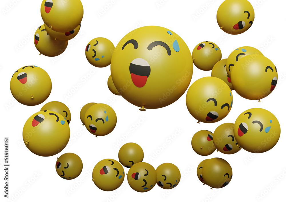 sweat smiling 3d render emoticon or emoji perfect for sosial media ...