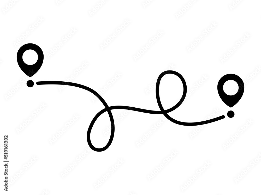 Pin map line. Navigation pointers. Vector illustration isolated on ...