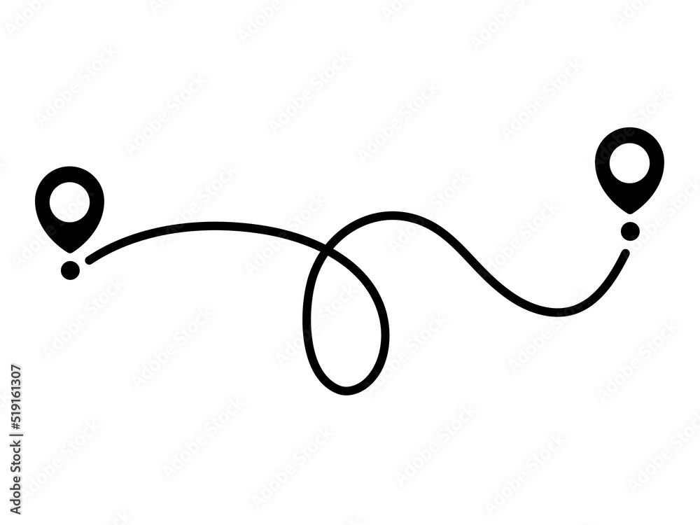 Pin map line. Navigation pointers. Vector illustration isolated on ...