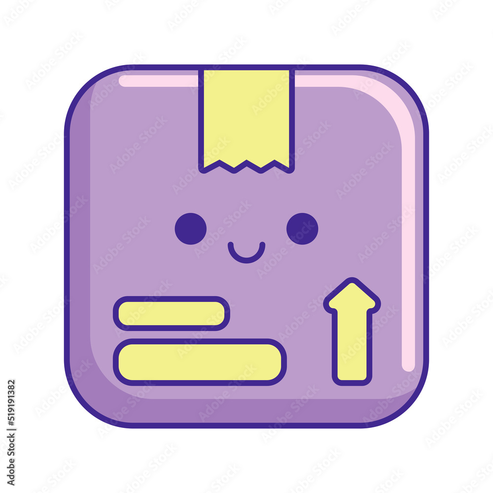 cardboard box kawaii Stock Vector | Adobe Stock
