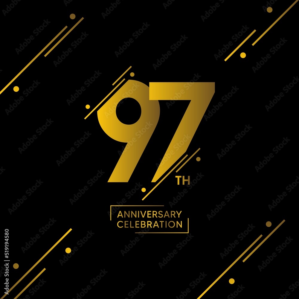 97 year anniversary celebrations logo design concept. vector template ...