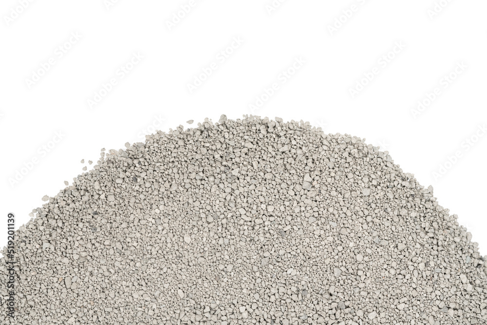 Small rocks ground texture isolated white background. road stone ...