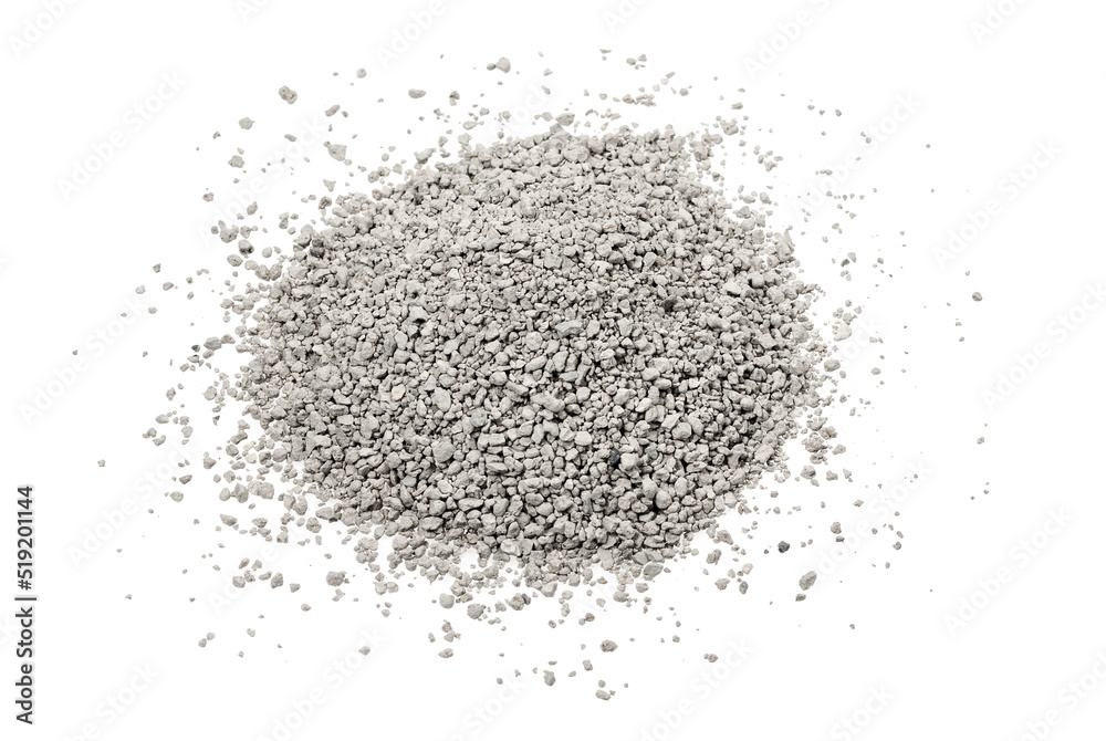 Small rocks ground texture isolated white background. road stone ...