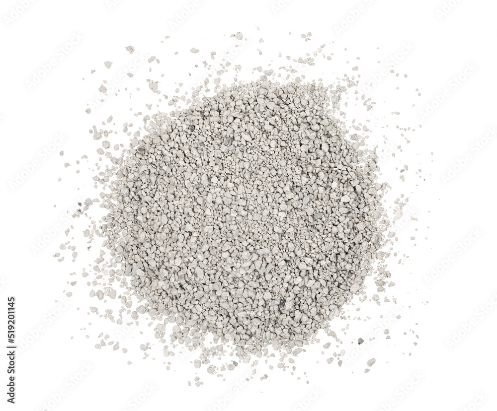 Small rocks ground texture isolated white background. road stone ...