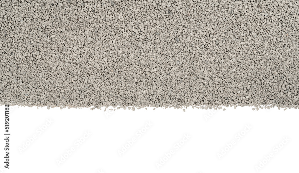 Small rocks ground texture isolated white background. road stone ...