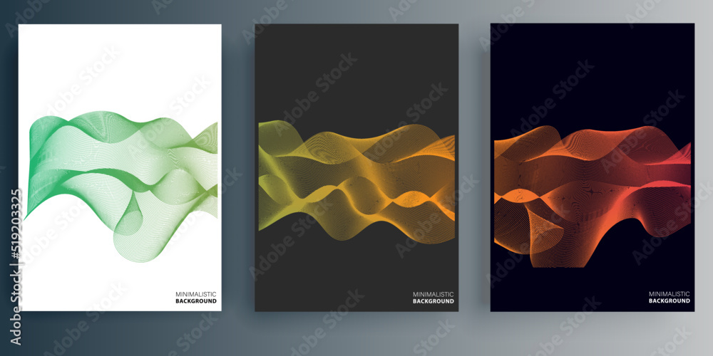 Bright poster with dynamic waves. Minimal design for flyer, poster ...
