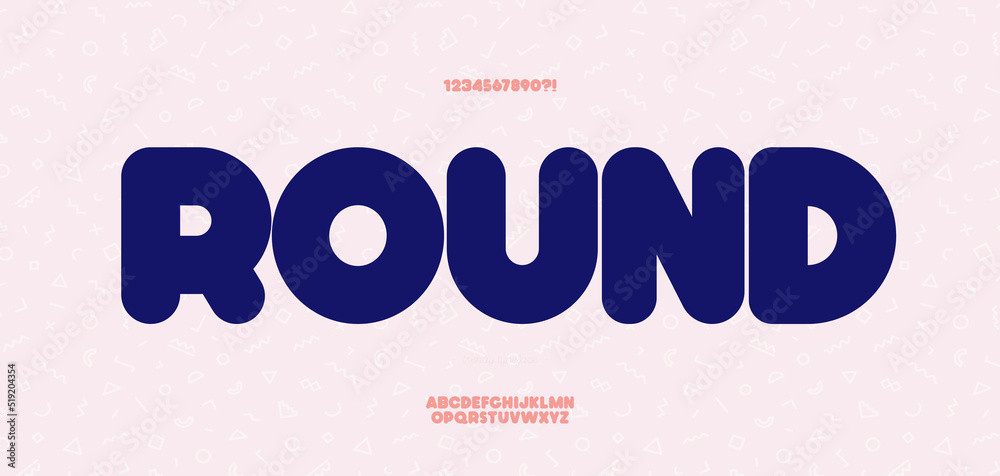 Vector rounded font bold style for decoration, party poster, t shirt ...