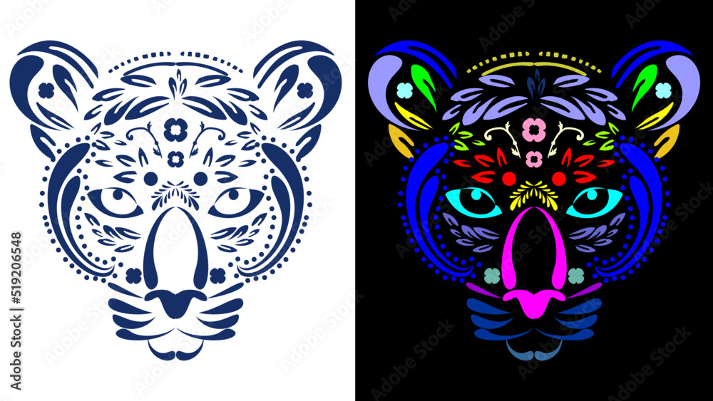 jaguar mexican huichol art illustration pack collection in vector ...