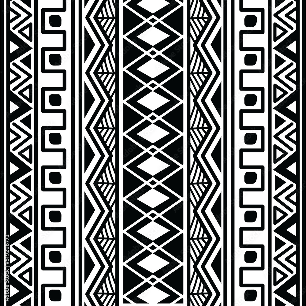 Maori Polynesian Tribal Seamless Pattern - Vector Stock Vector | Adobe ...