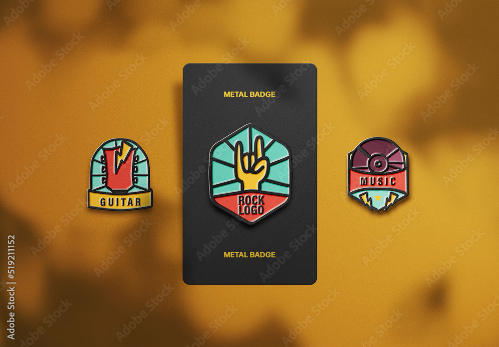 3D Metal Pin Badge Logo Mockup Stock Template | Adobe Stock