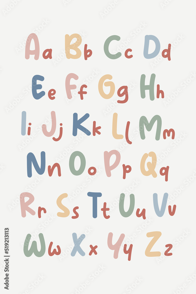 Alphabet Poster, ABC Prints, Printable Alphabet Poster Educational Wall ...