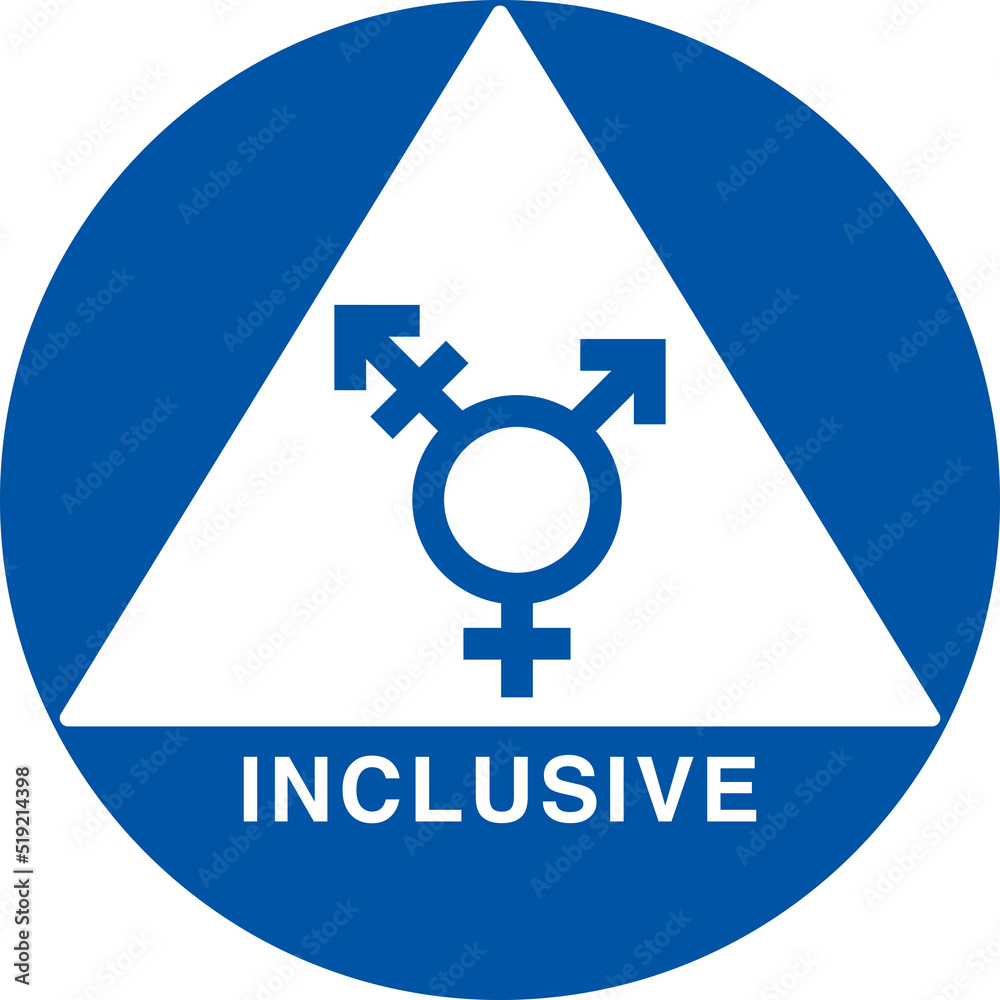 Vektorová grafika „Inclusive Bathroom Sign | Symbol for All Gender and ...