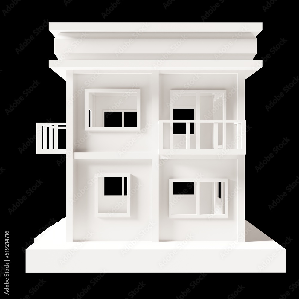White House, modern style, 2-floor model Architecture Made from paper ...