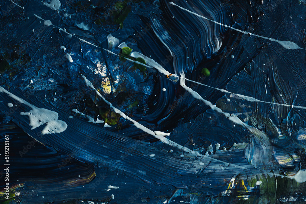 Deep blue, dark night abstract background. Thick paint texture ...