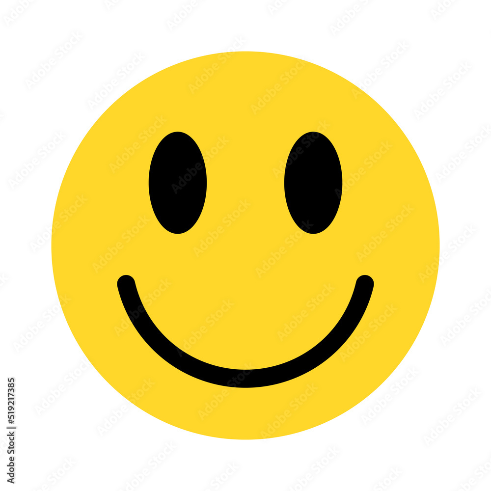 Smile icon. Emoticon face. Happy symbol. Vector illustration. Good mood ...