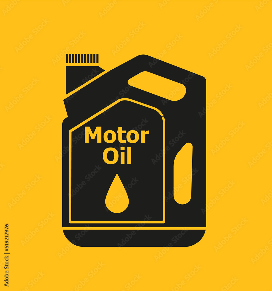 Plastic canister of motor, engine oil. Vector illustration, flat style ...