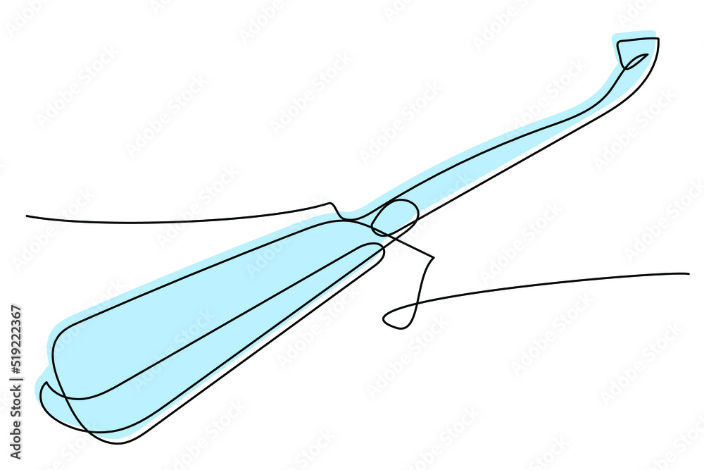 Dental elevator, tooth extraction tool, dental equipment. Drawing with ...