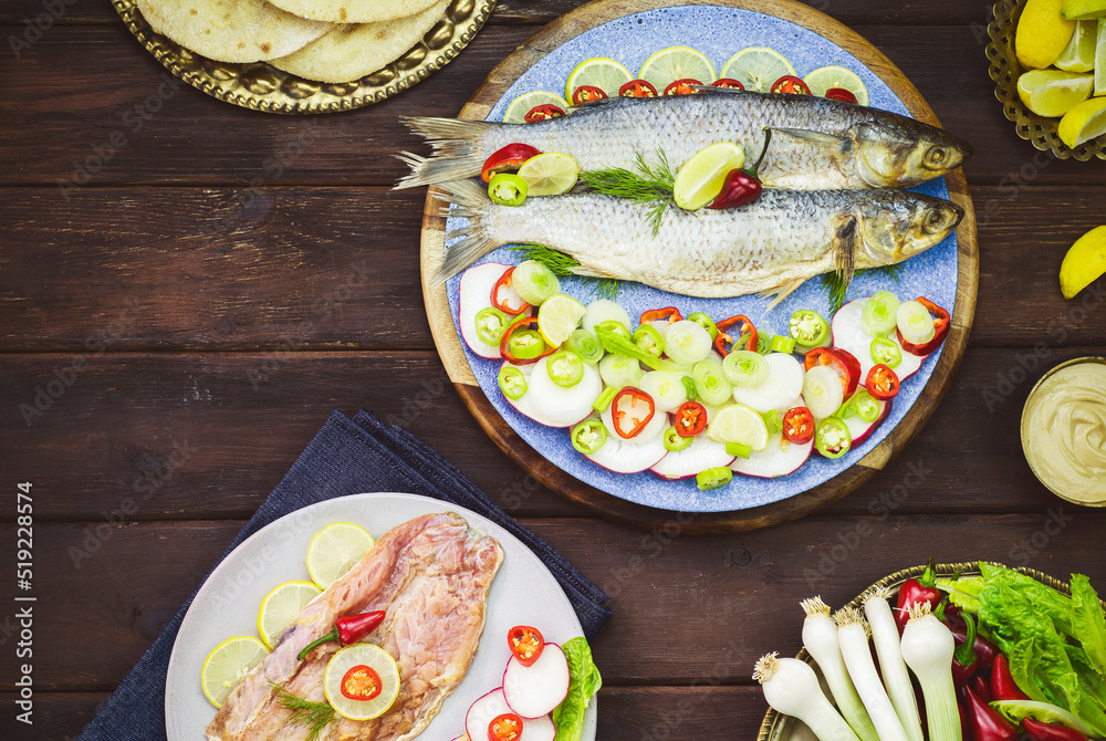 Mediterranean food, Traditional Egyptian fish dish "Feseekh" or "Fesikh ...