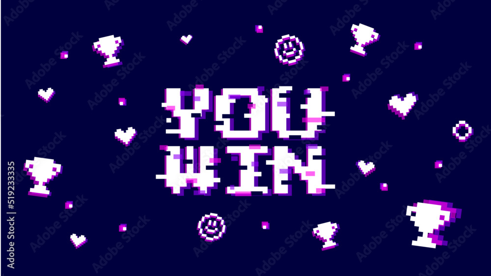 Vecteur Stock Win celebration illustration. Rich violet background with ...